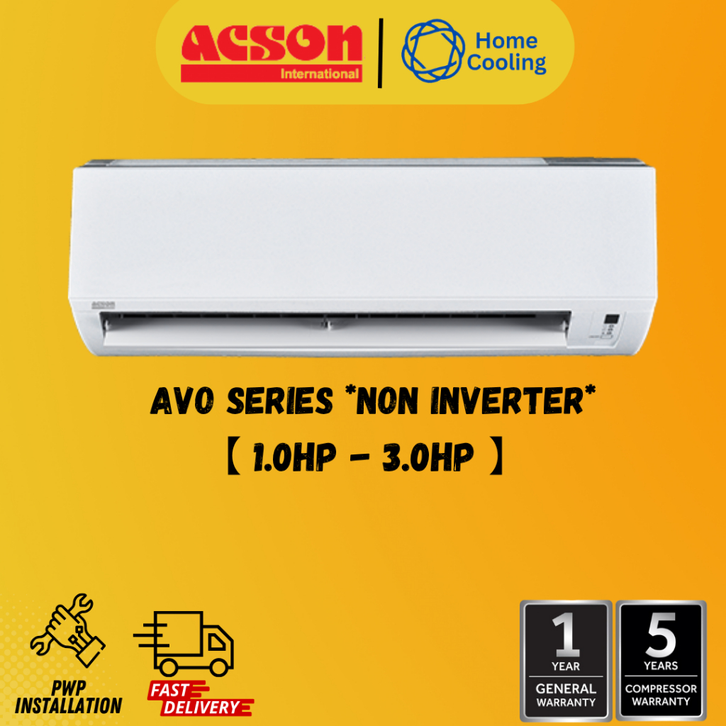 ACSON NON INVERTER WALL TYPE 1HP 1.5HP 2HP 2.5HP AIRCOND R32 AVO SERIES (KLANG VALLEY) | Shopee ...