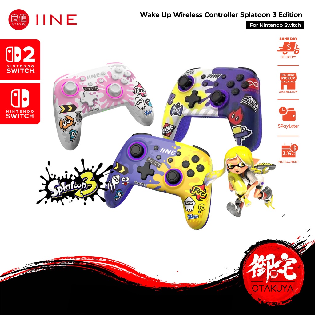 IINE Nintendo Switch 2/ OLED/V2 Wake Up Wireless Controller Splatoon 3 ...