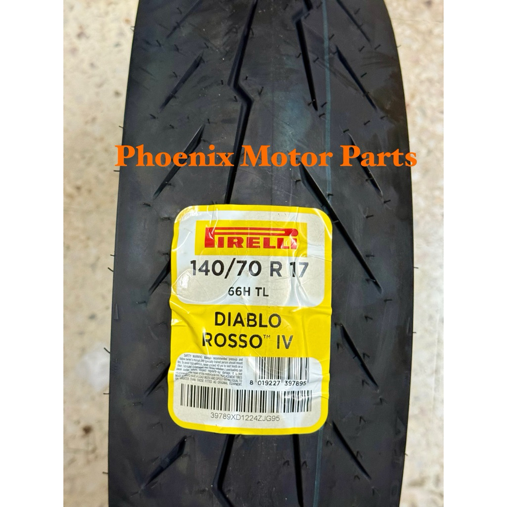 Pirelli Diablo Rosso 4 IV 140/70 R 17 (66H) Tyre Tayar Year 2024 ...
