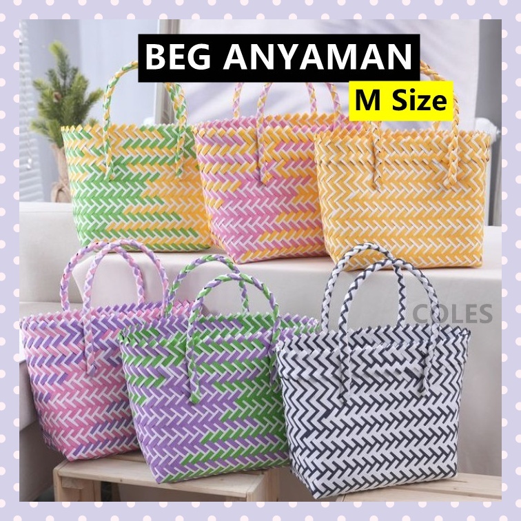 Beg Anyaman Goodies Bag(M) Bakul Anyaman Beg Doorgift Plastic Woven Bag ...