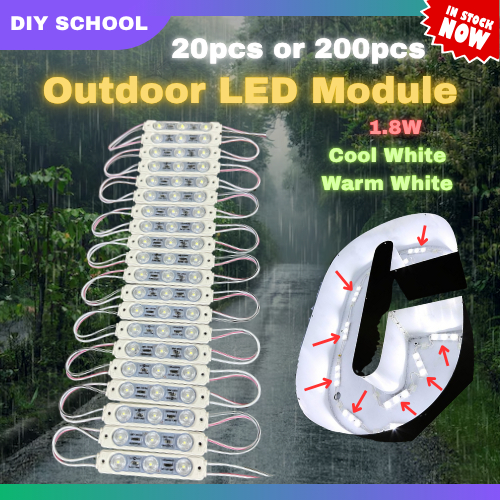12V LED module 1.8W (20pcs) – Cool white / warm white for signage, LED ...
