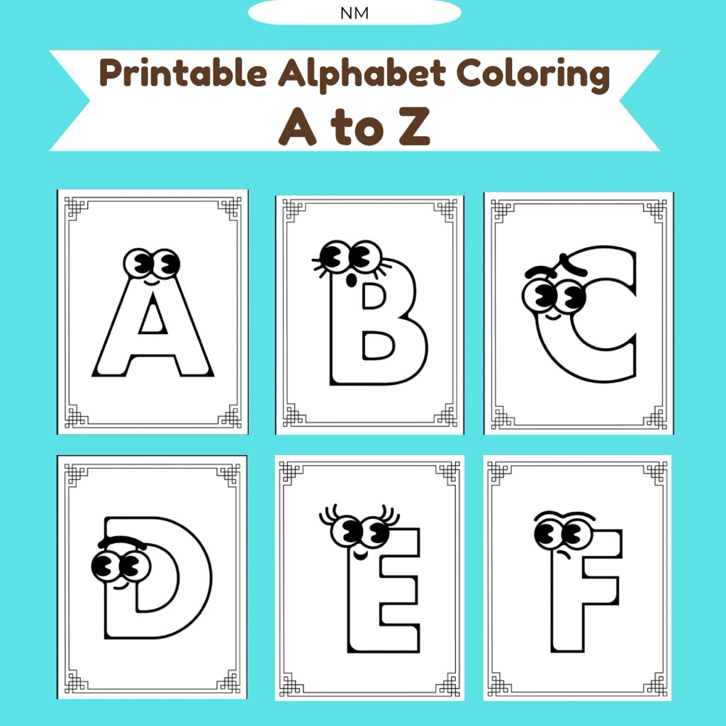 (NM) (Soft copy/PDF) Printable Alphabet A-Z Coloring Preschool ...