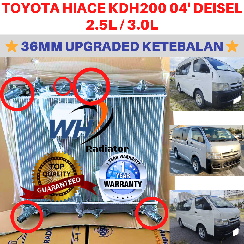 TOYOTA HIACE KDH200 04'-10' DIESEL 2.5L/3.0L (36mm)TRIPLE LAYER TOP ...