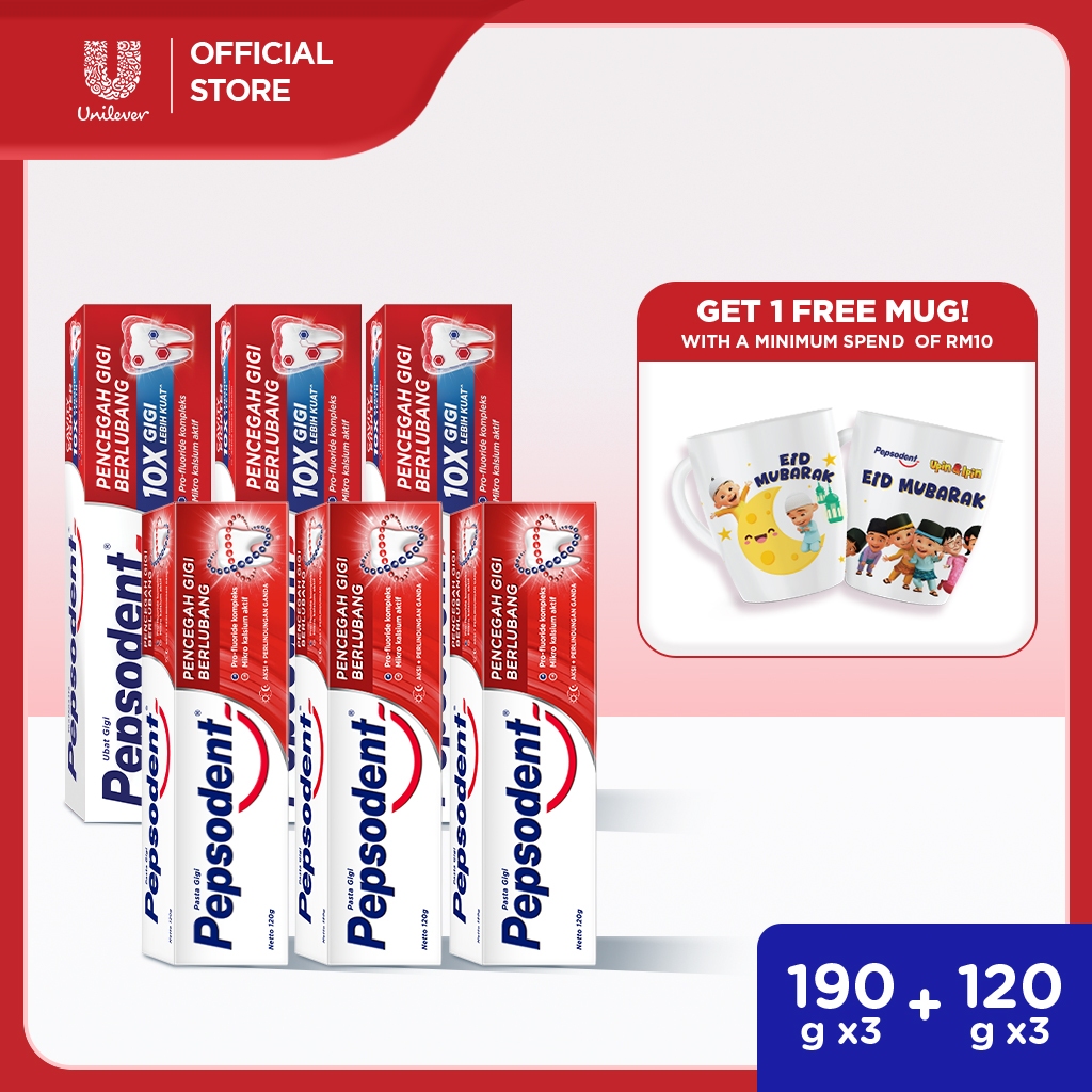 [Value Pack] Pepsodent Cavity Fighter Oral Care Toothpaste (190g x3 ...