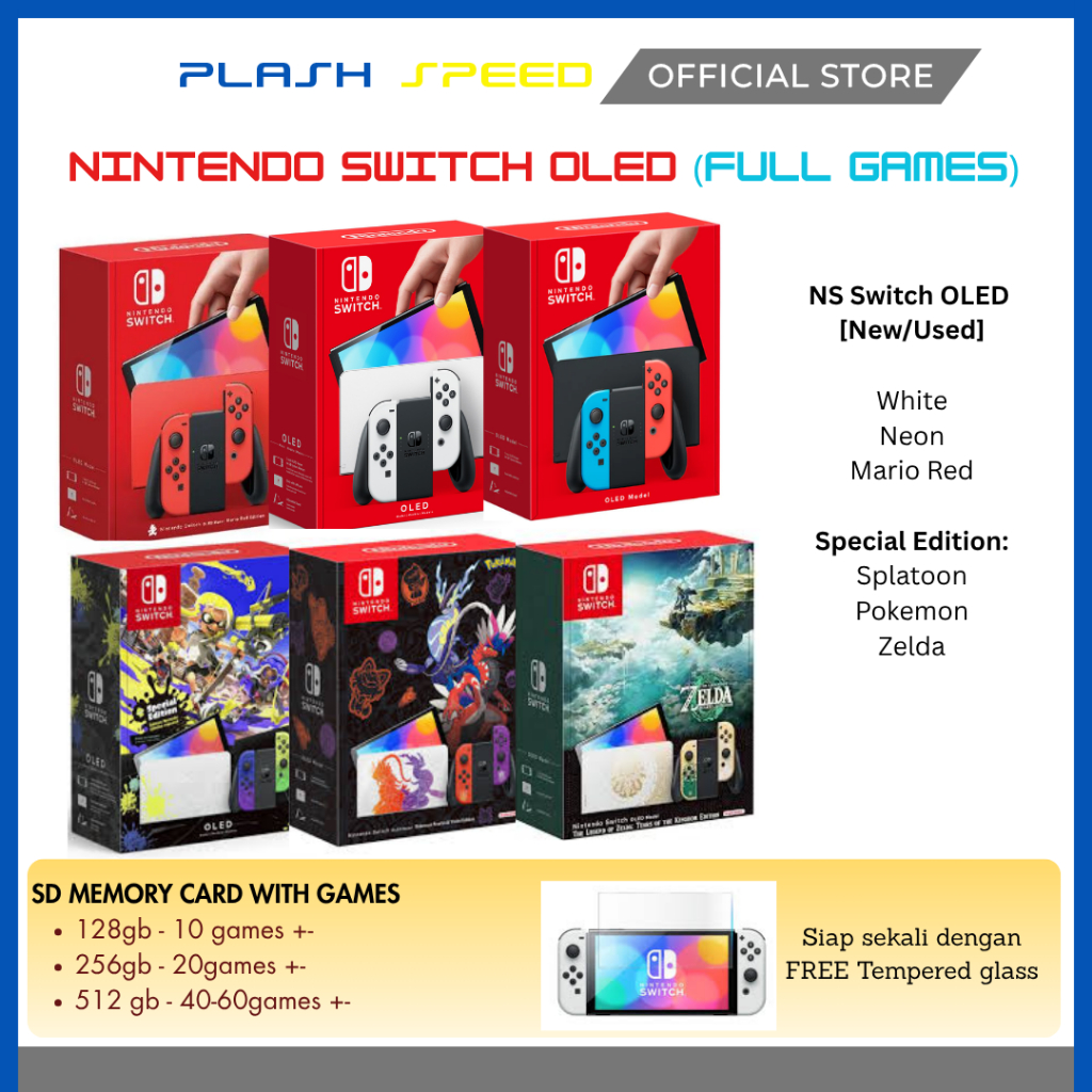 [NEW/USED] Switch OLED- Dual OS/Tri OS_ Fullset with Games/Pilih game ...