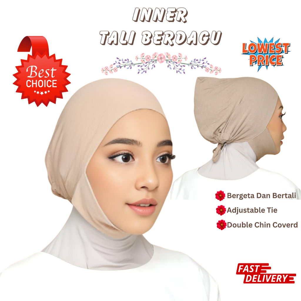 Anak Tudung | Inner Tali Dagu cotton Inner Tudung | Anti Tembam Scarf ...