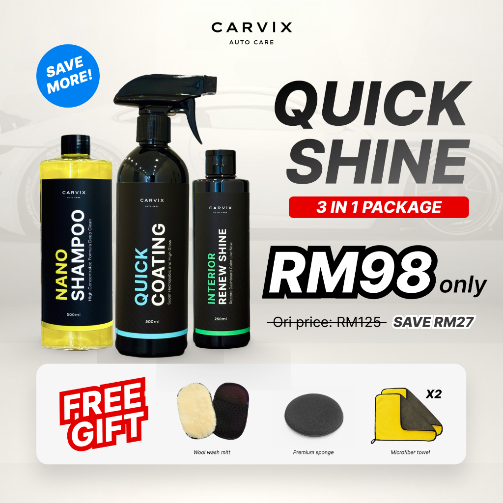 CARVIX | Quick Shine Package Car Wash - Quick Coating + Nano Car ...