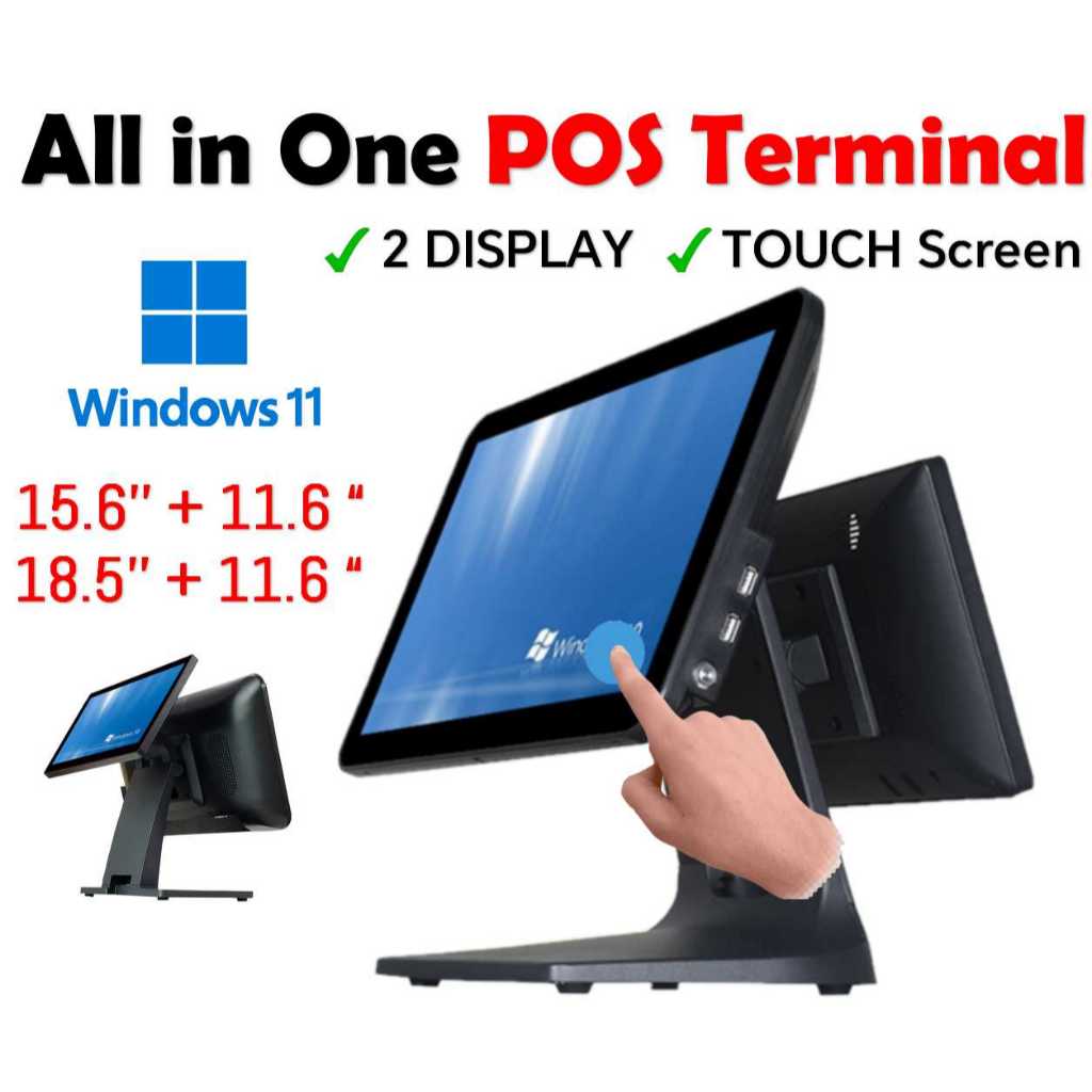 🔥POS SYSTEM 15.6" 18.5" Touch Screen Dual Display🔥Pos System All in one ...