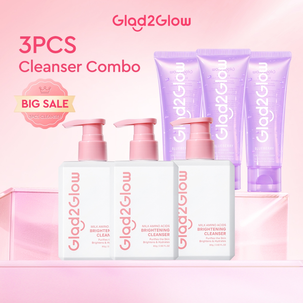 Glad2Glow 3IN1 Milk Amino Acid Gentle Cleanser Low PH Repair Barrier ...