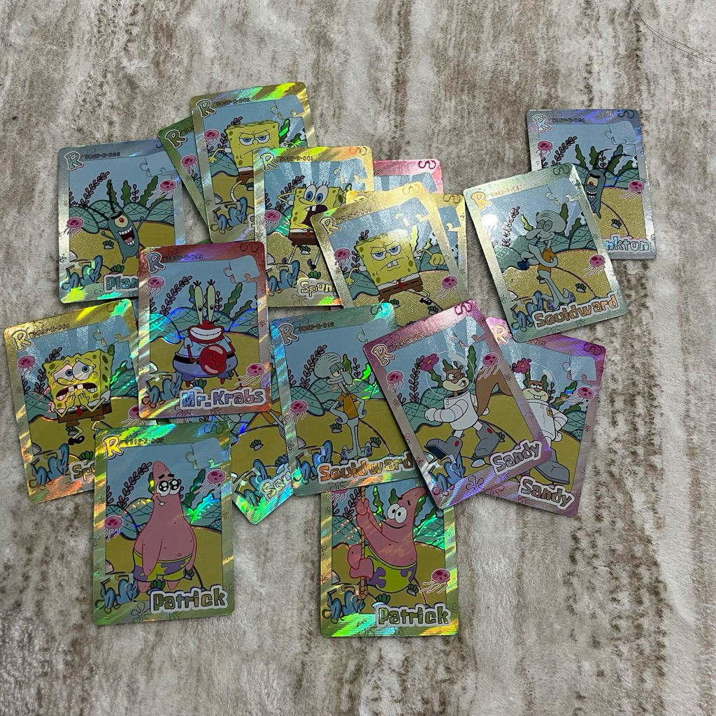 SpongeBob SquarePants rare shiny card ( random pick ) | Shopee Malaysia