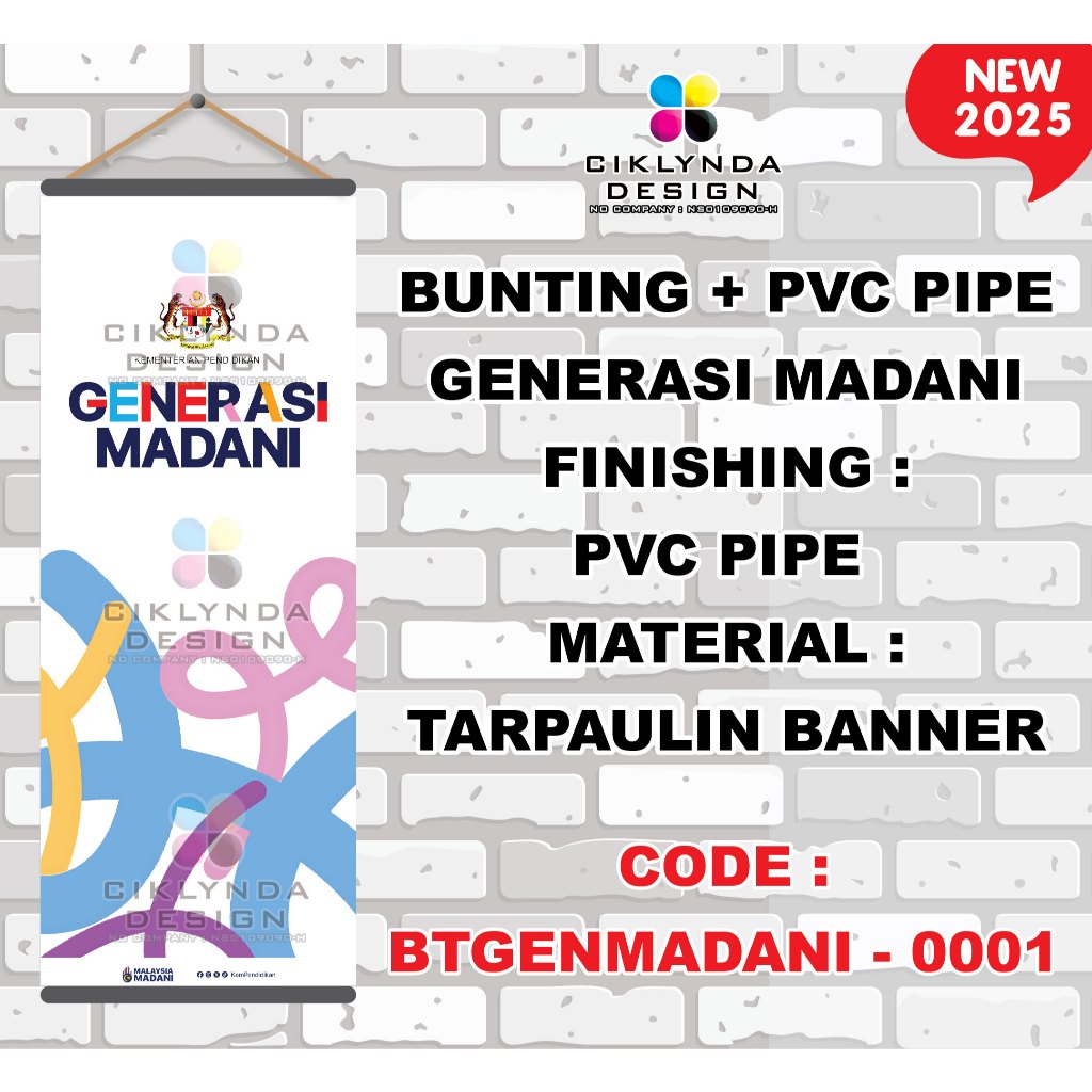 PRE-ORDER - BUNTING + PVC PIPE - GENERASI MADANI / BANNER + TALI ...