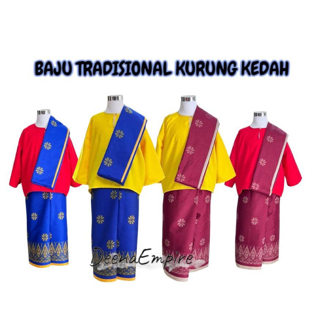BAJU TRADISIONAL KURUNG KEDAH BUDAK KAIN SONGKET TEMA MERDEKA | Shopee ...
