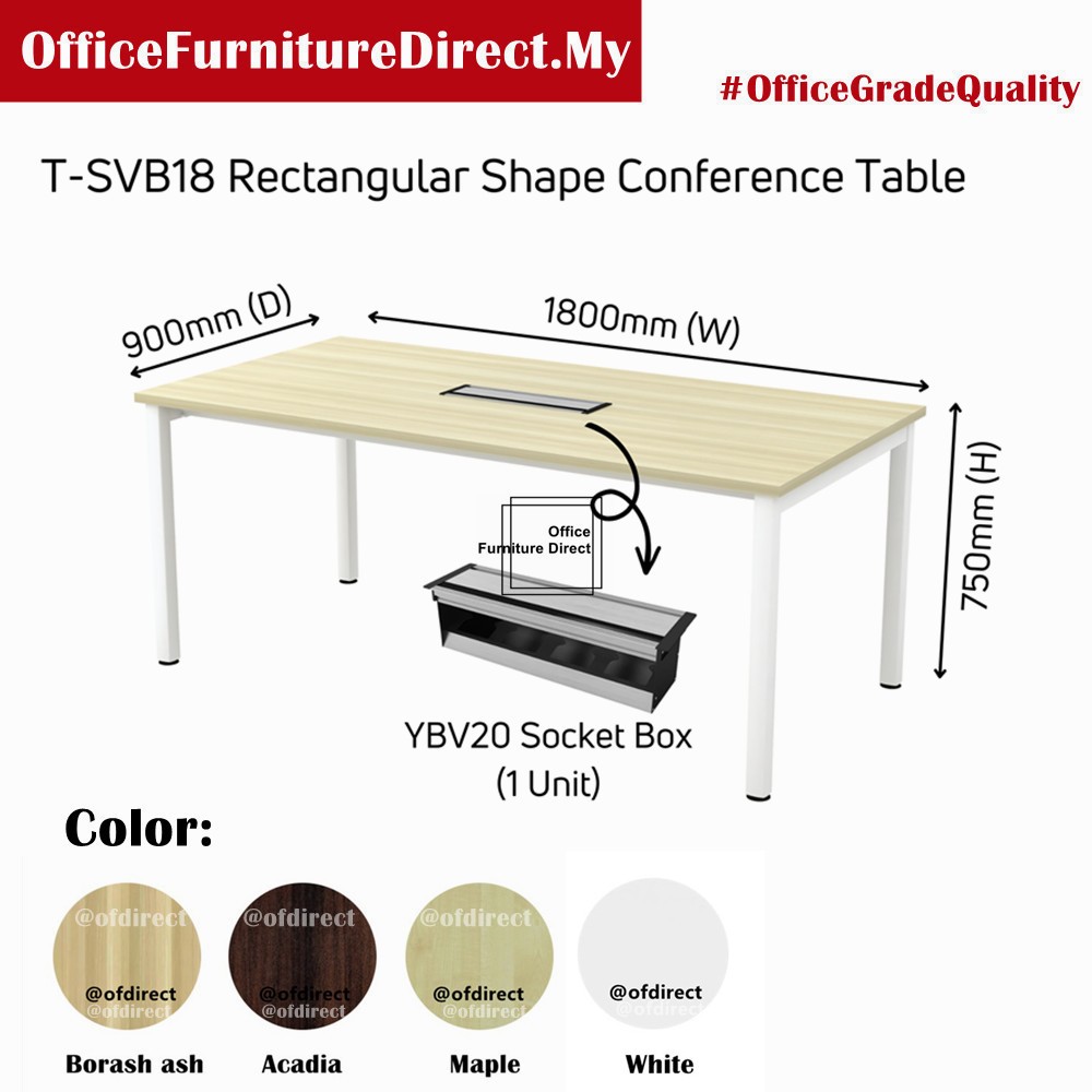 180x90cm 6 pax Rectangular Shape Meeting Table Conference Table 6x3 ...