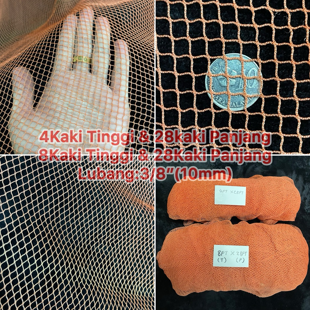 3/8”(10mm) Nylon Jaring Pukat/Pagar Ayam/Sangkar Ikan/Size Benang:210/5 ...