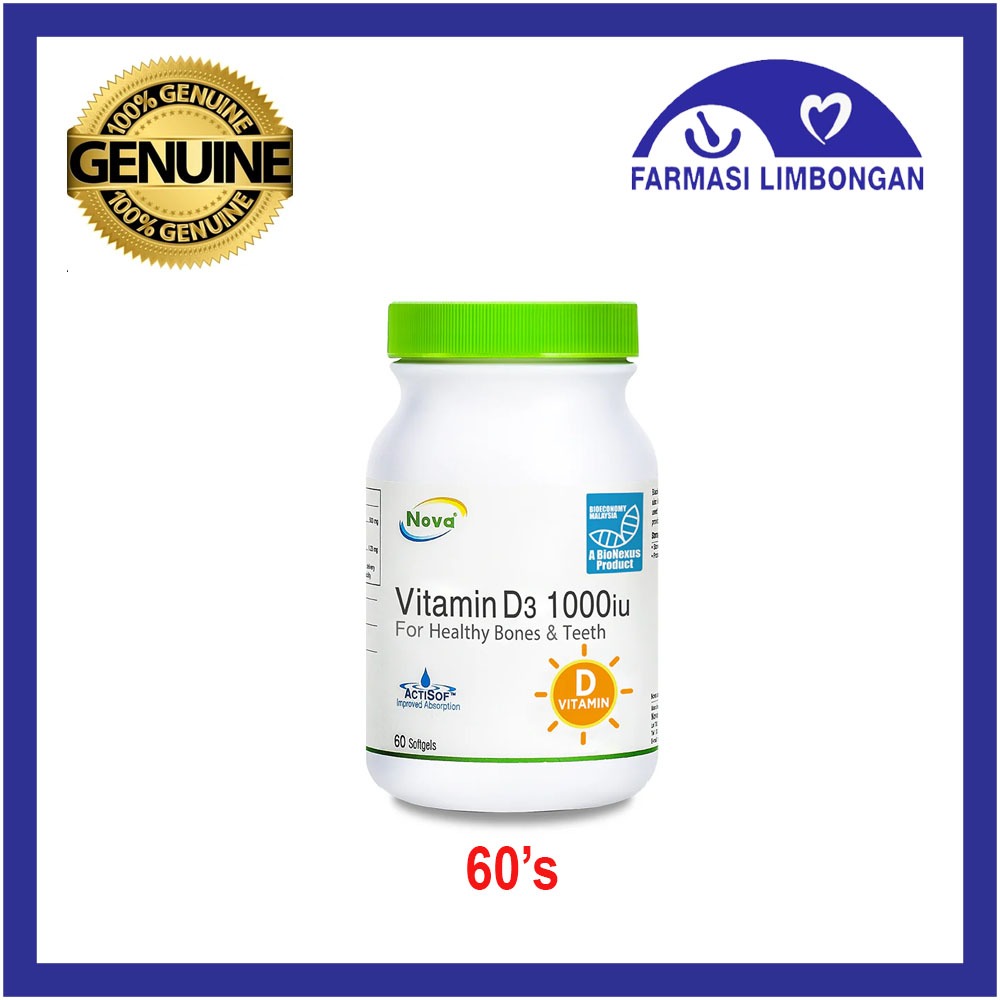 Nova Vitamin D3 1000iu Softgels 60's | Shopee Malaysia