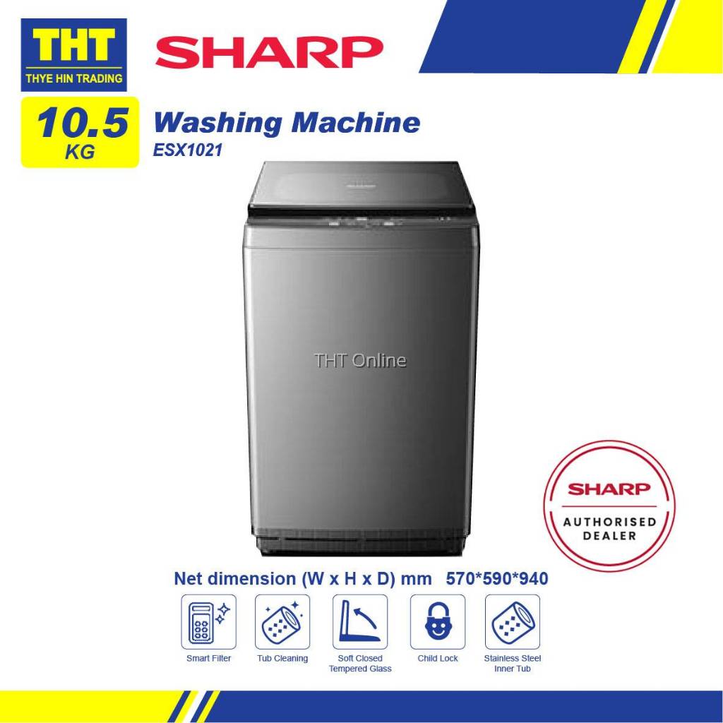 SHARP 10.5KG FULLY AUTO WASHING MACHINE ESX1021 | Shopee Malaysia