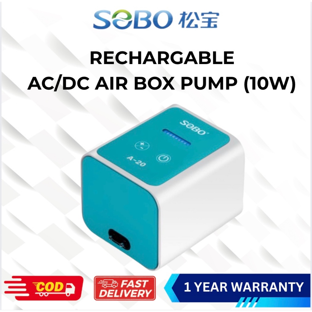 SOBO A-20 Aquarium Air Box Air Pump Oxygen Pump (10W) Double Nozzle ...