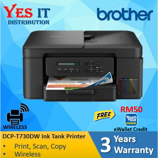 Brother DCP-T530DW / DCP-T720DW / DCP-T730DW Multi-function Ink Tank Printer ( Print / Scan ...