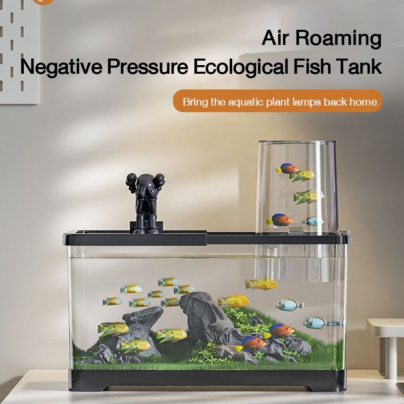 Aquarium Fish Tank Plastic Imitation Glass Set With Water Pump Fish ...