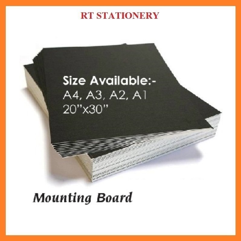 Mounting Board/ Board hitam/ Black card/ card hitam A1 /A2 /A3 /A4 /20X ...