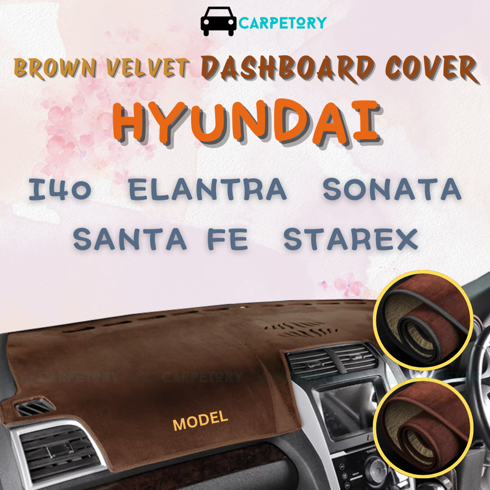 Hyundai i40 Elantra Santa Fe Sonata YF LF Starex H1 Brown Velvet Dashboard Cover | Shopee Malaysia