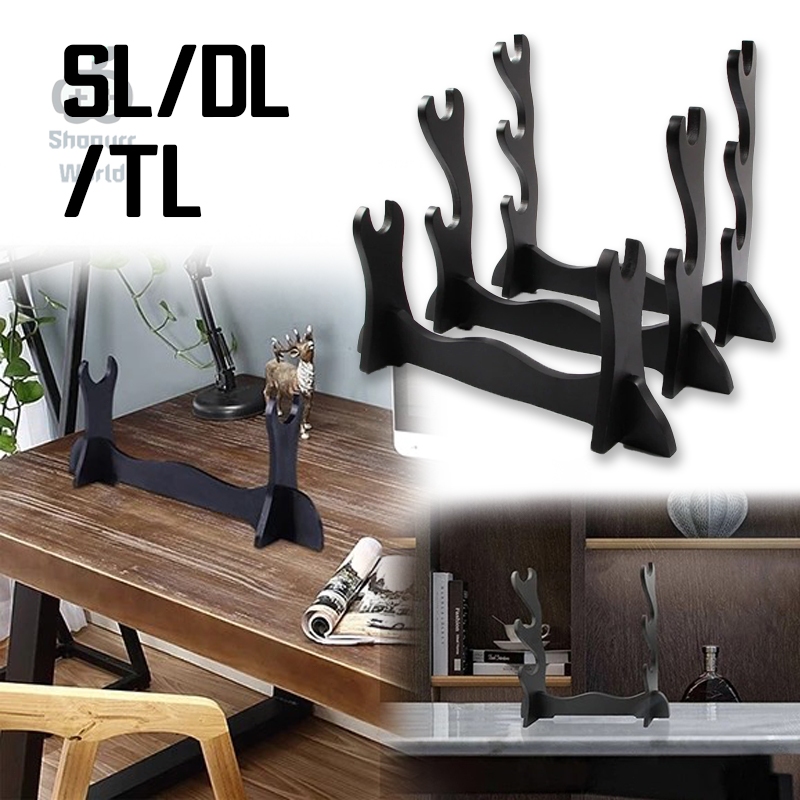 3-Tier Anime Katana Stand Kukuh Wooden Display Rack for Swords Knives ...