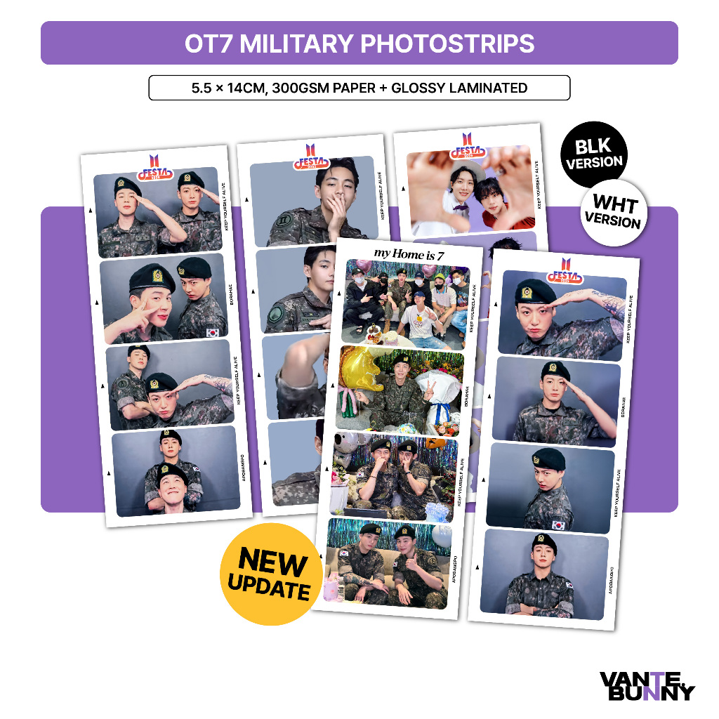 Jimin Jungkook V Taehyung Jhope Jin RM Namjoon 4-Cut Photostrip Photo ...