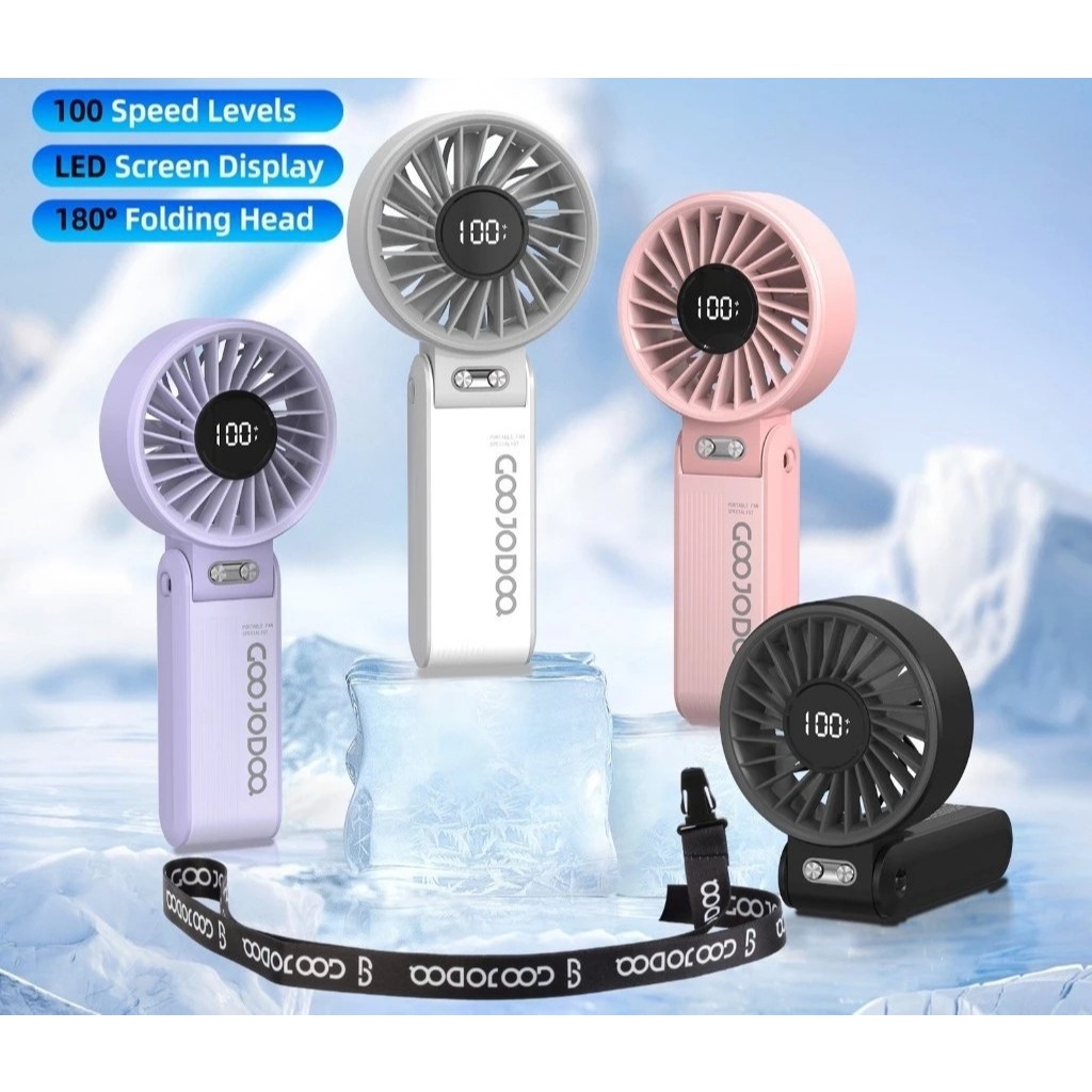 GOOJODOQ Mini Fan 4000mAh High Speed Fan Boost Wind Rechargeable ...