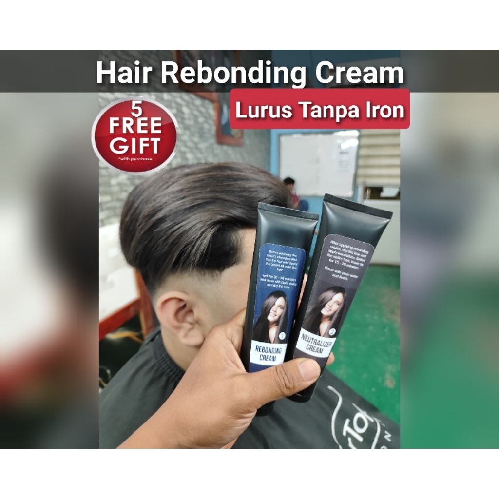 Hair Rebonding Cream Krim Pelurus Rambut Tanpa Iron Rambut | Shopee ...