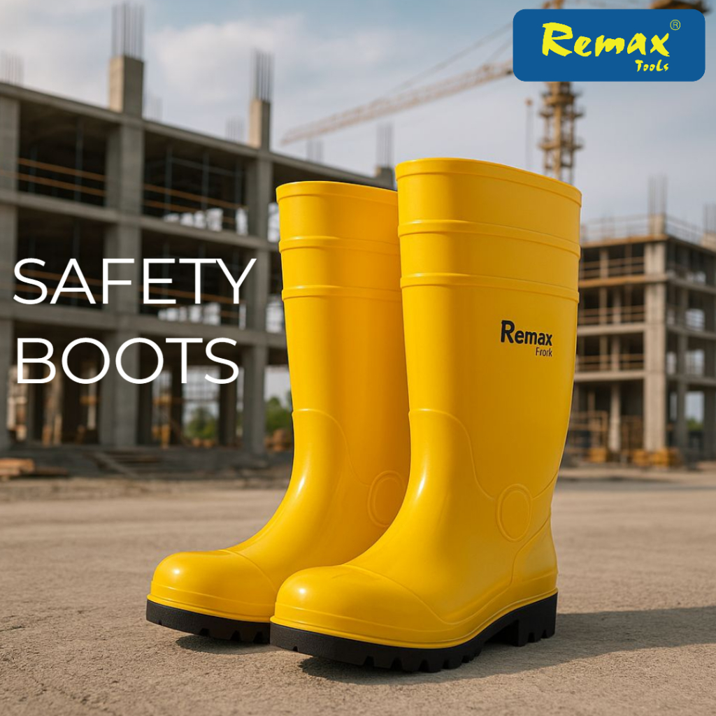 Remax Safety Rubber Boot Shoe Kasut Getah Kuning + Kepala & Tapak Besi ...