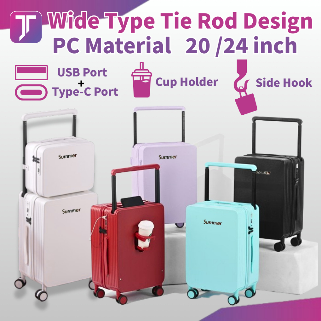 Jtravel Wide Type Tie Rod Design Travel Luggage Bag PC Material 20 ...