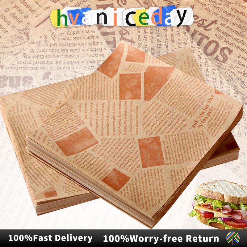 200Pcs Sandwich Wrapper Paper Oil-Proof Paper Air Baking Paper Plate ...