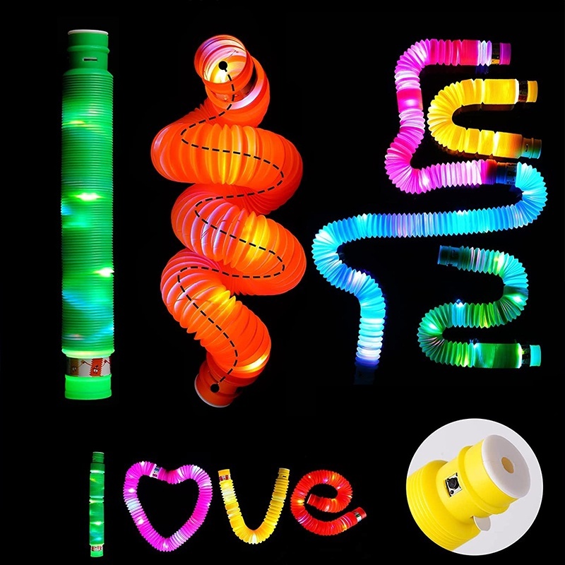 𝗖𝗢𝗢𝗟 𝗙𝗟𝗔𝗦𝗛 》LED Light Up Pop Tubes Kids Children Sensory Fidget ...