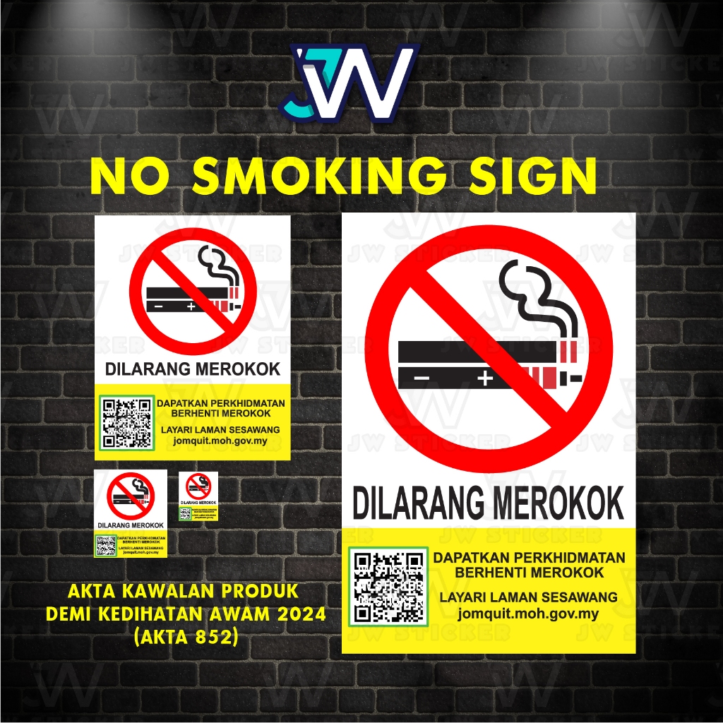 No Smoking Sign Dilarang Merokok Papan Tanda Amaran Standard KKM ...
