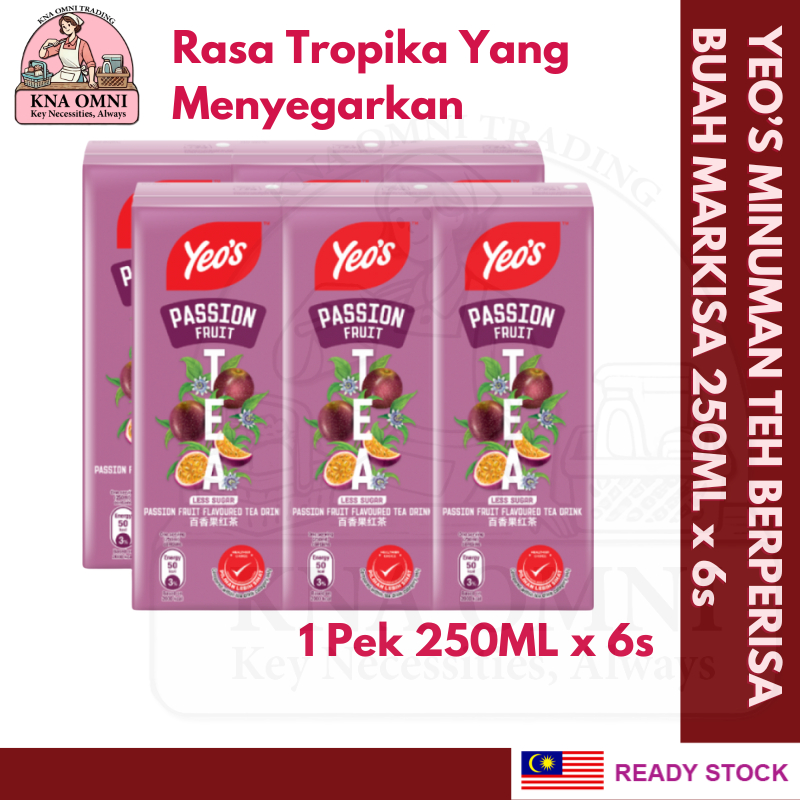 Yeo's Passion Fruit Drinks Minuman Buah Markisa 250ml x 6s | Shopee ...