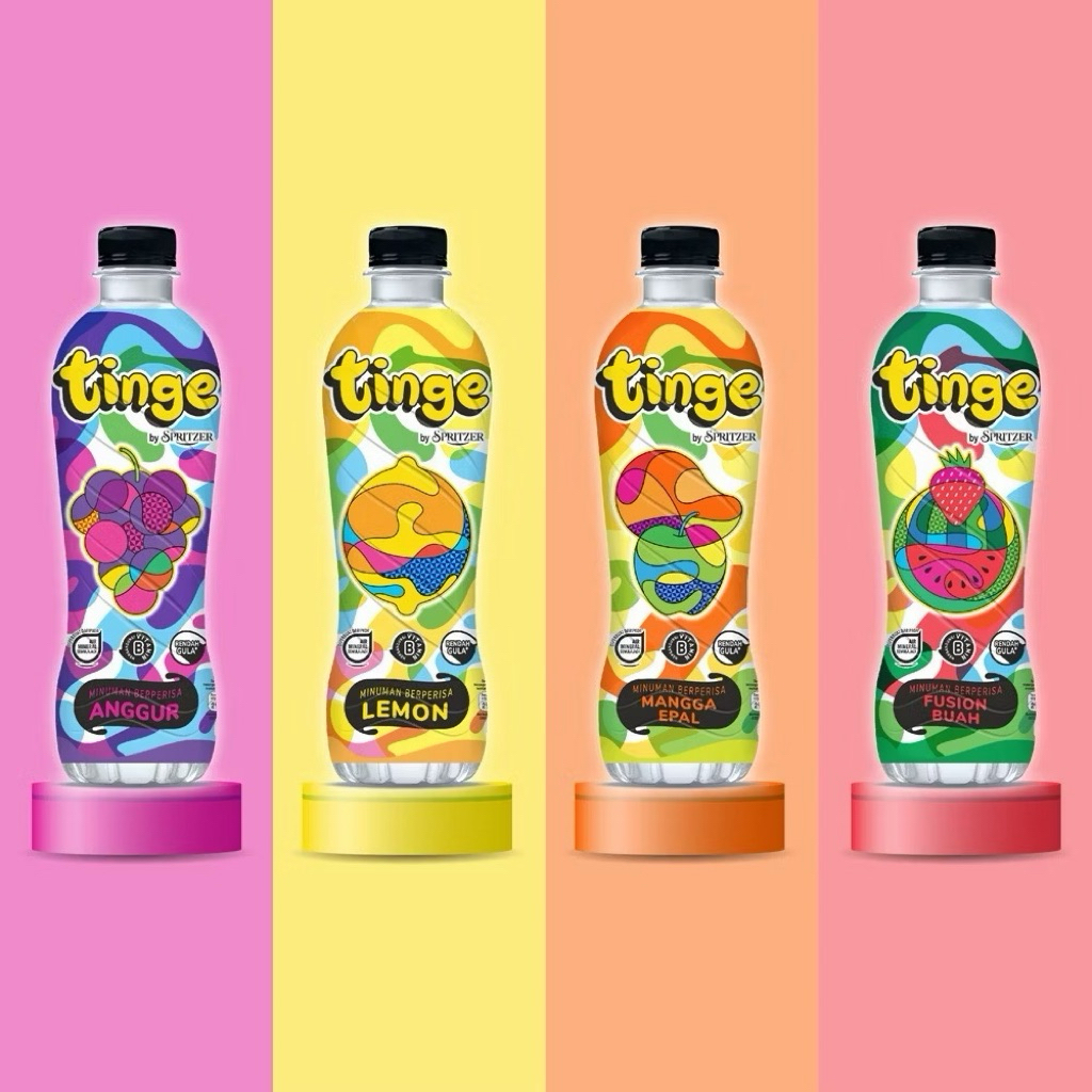 (Unit) Tinge Fruit Drink 450ml Grape / Lemon / Mango Apple / Fruit ...