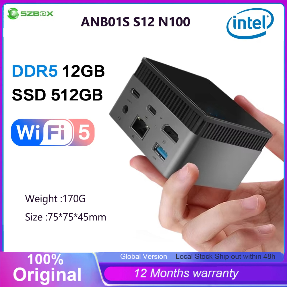 Ready Stock ZX01 Plus Windows 11 N100 Mini PC DDR5 12GB 512GB Lan Port WIFI5 BT4.2 Desktop ...