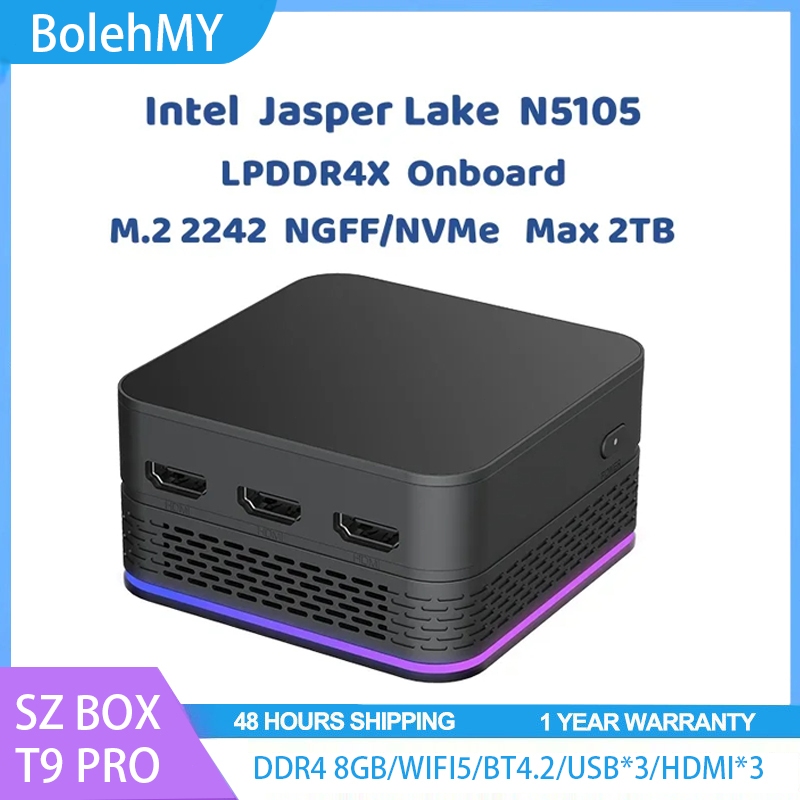 SZBOX T9 PRO Mini PC Intel Jasper Lake N5105 LPDDR4X 12GB SSD M.2 2242 ...