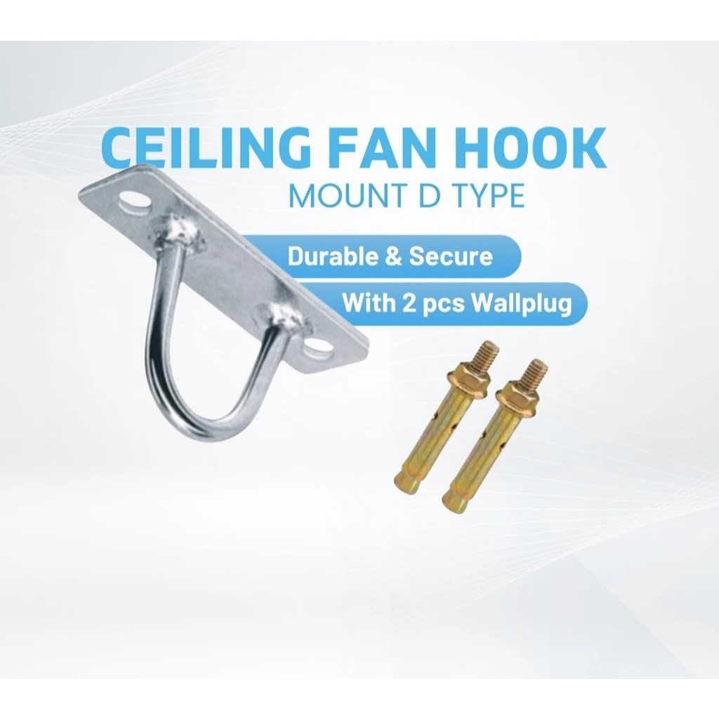 Ceiling Hook Fan with 2 screws sleeve anchor wall plug Kipas Siling ...