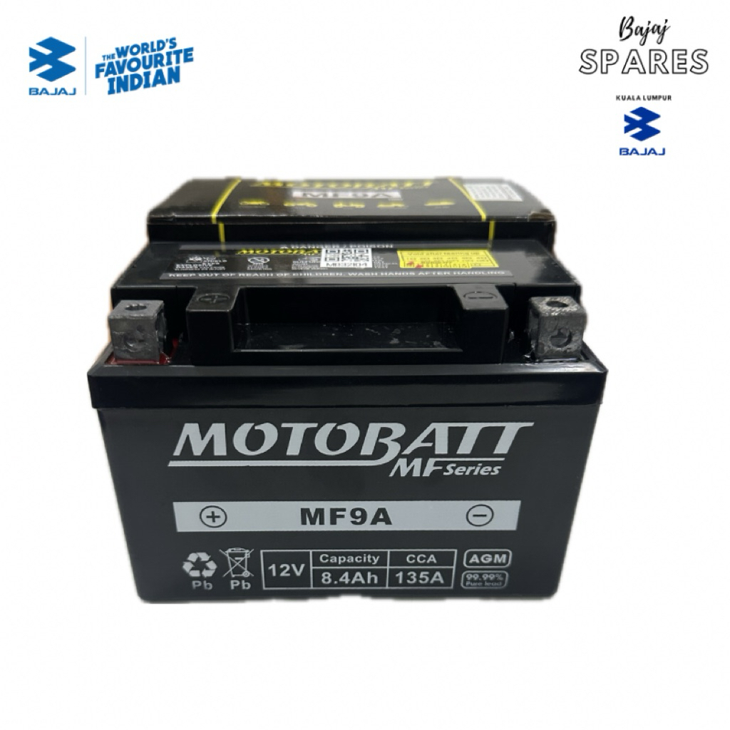 YTX9-BS BATTERY MOTOBATT NS200 | RS200 PULSAR | DOMINAR BAJAJ | KTM ...
