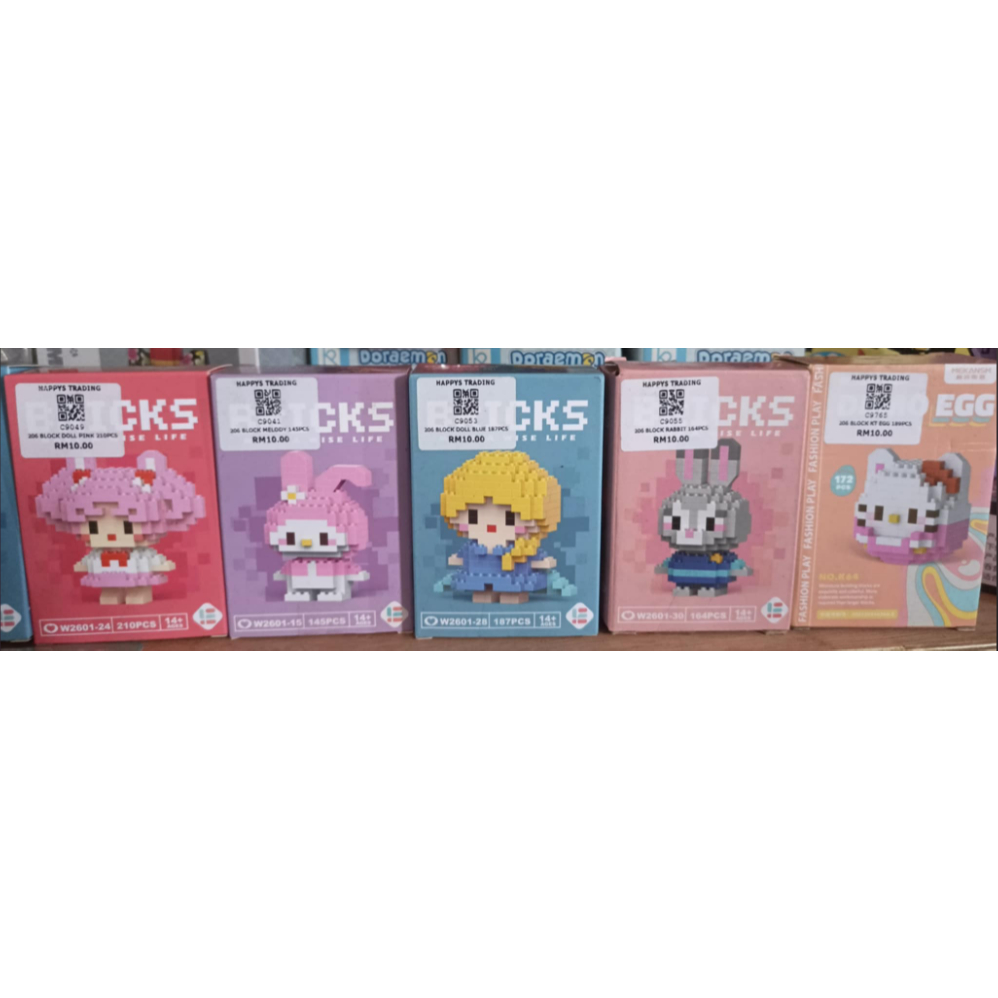 3D Mini Building Block Cute Character Model Nano Block Cartoon block ...