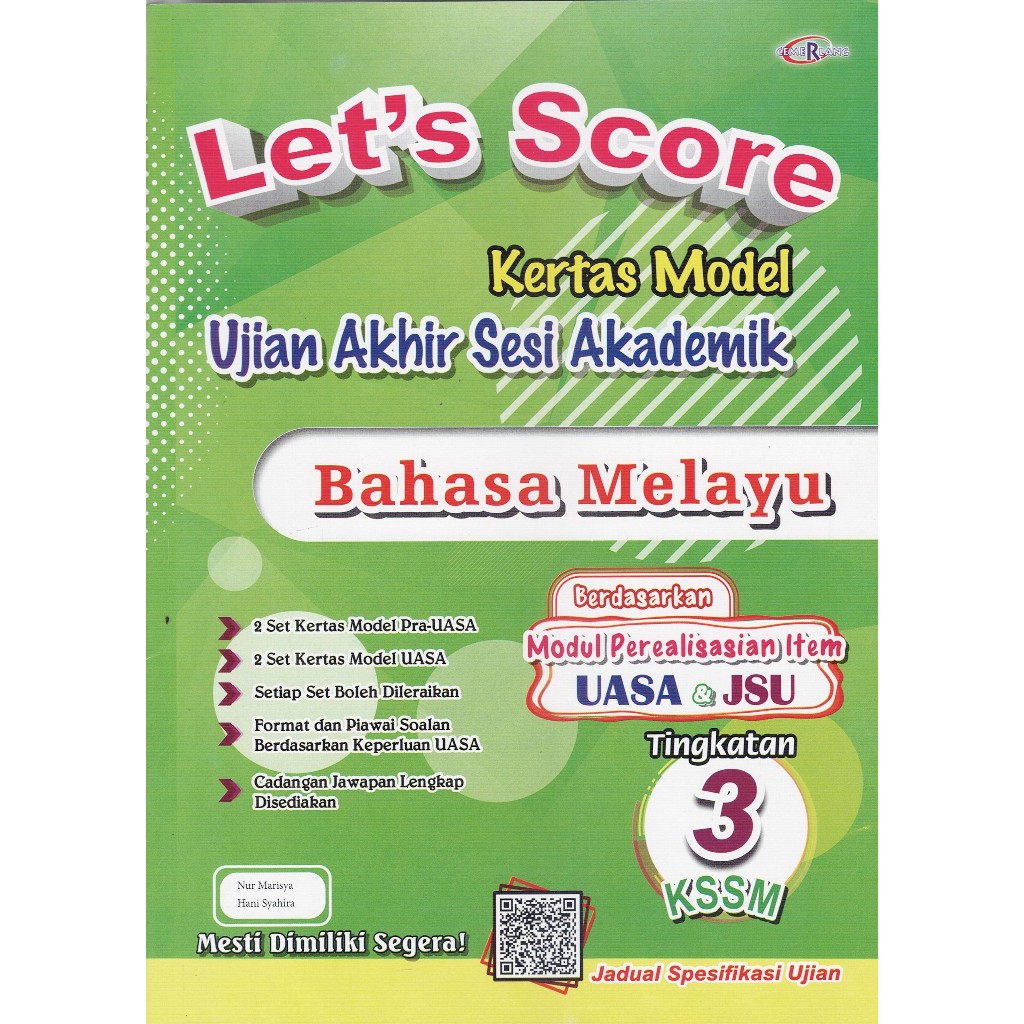 BUKU LATIHAN ( 2025 ) : LET"S SCORE KERTAS MODEL UASA BAHASA MELAYU TINGKATAN 3 KSSM | Shopee ...