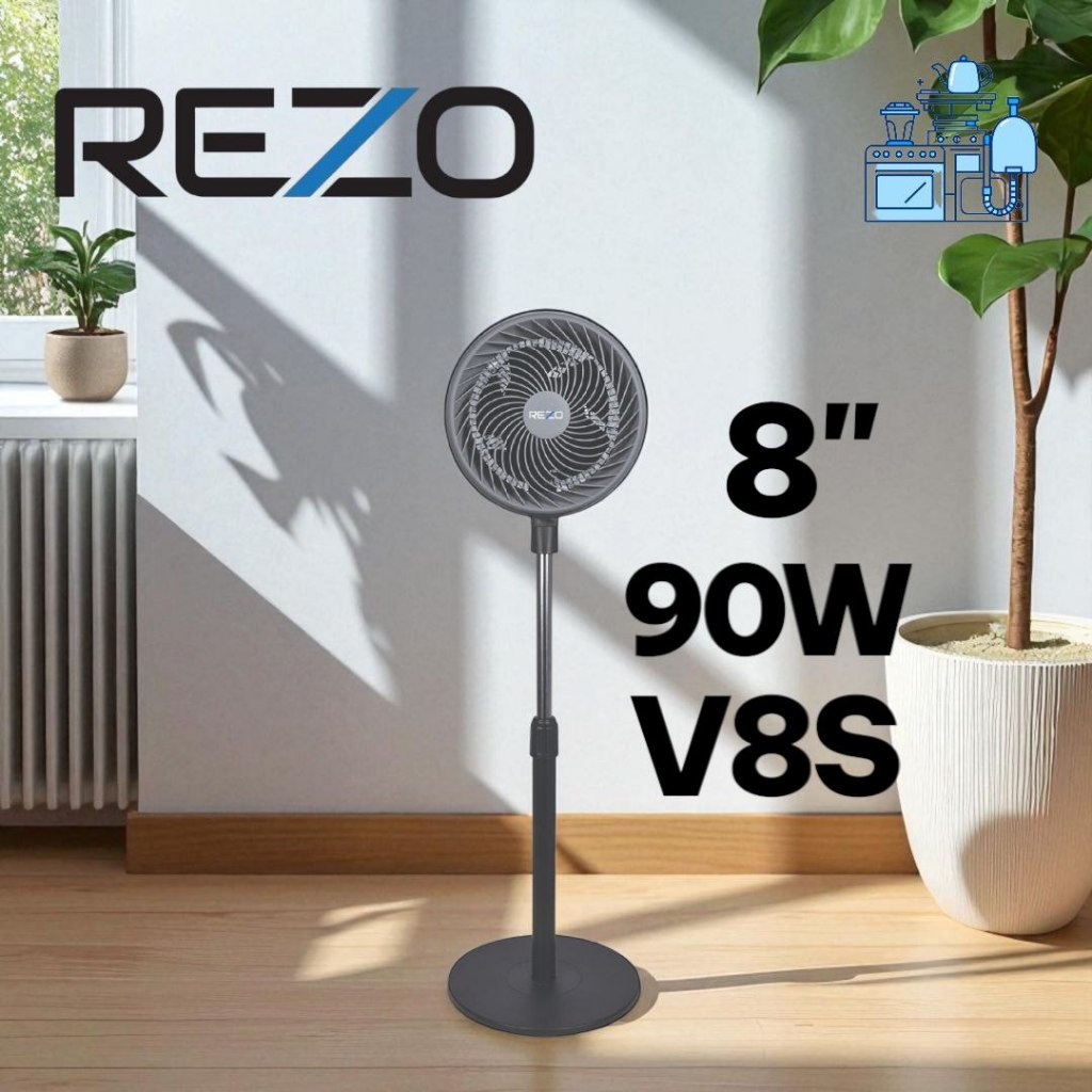 REZO ELECTRIC STAND FAN STRONG WIND 8" 90W V8S | Shopee Malaysia