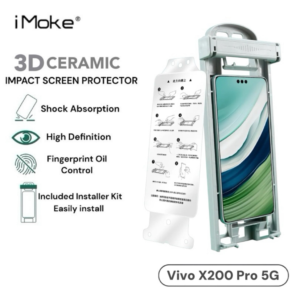 iMoke 3D Impact Ceramic Screen Protector For Vivo V60/Vivo V50/X200 Pro ...