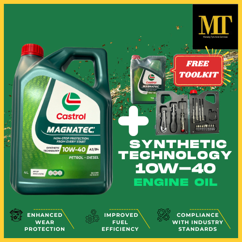 MT Castrol Magnatec 10W-40 4L Synthetic Technology Engine Oil API SP ...