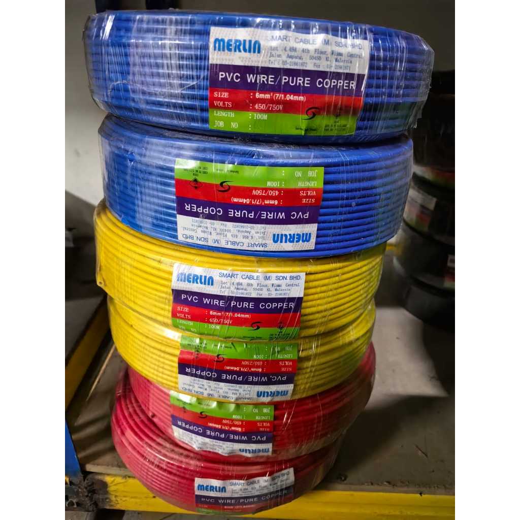 Merlin PVC Insulated 6MM Cable SIRIM | Shopee Malaysia