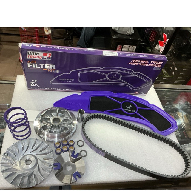 COMBO SET UMA Racing Pulley Kit/Spring 1500Rpm/V Belt/Air Filter/Roller ...