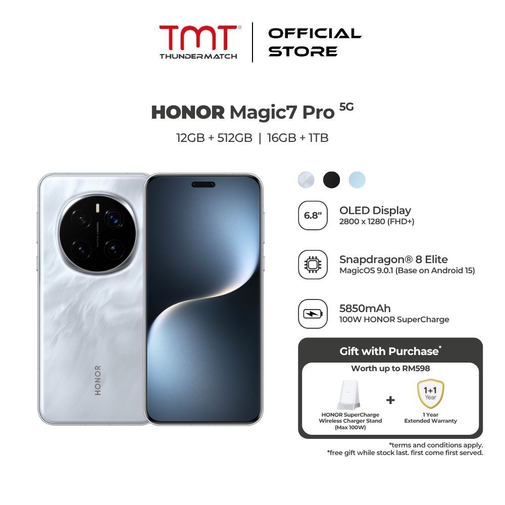 HONOR Magic7 Pro 5G Smartphone ( 12GB RAM + 512GB ROM)(16GB RAM + 1TB ROM) | Shopee Malaysia