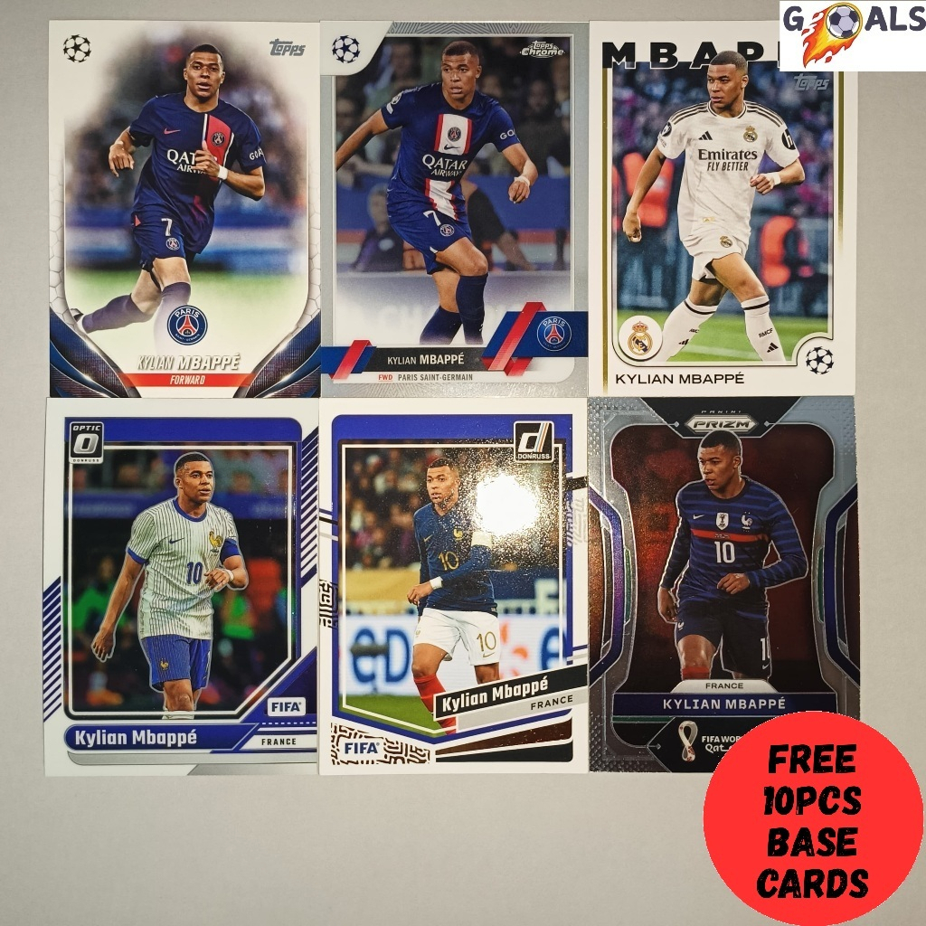 Kylian Mbappe Football Cards Panini Topps Real Madrid France Paris ...