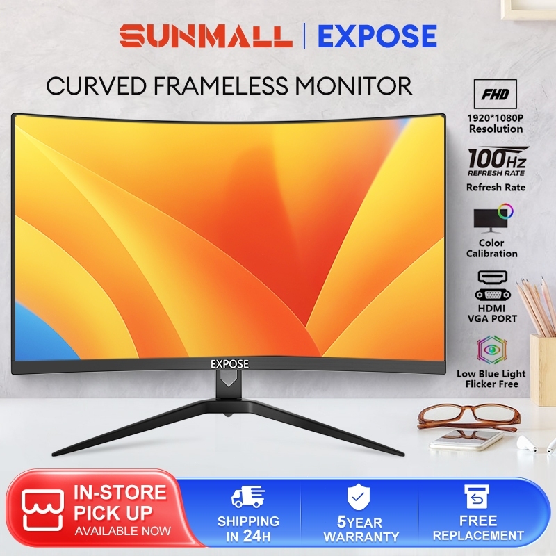 EXPOSE 24 Inch Monitor Flat 75HZ 1080P FHD LED PC Monitor Murah IPS ...